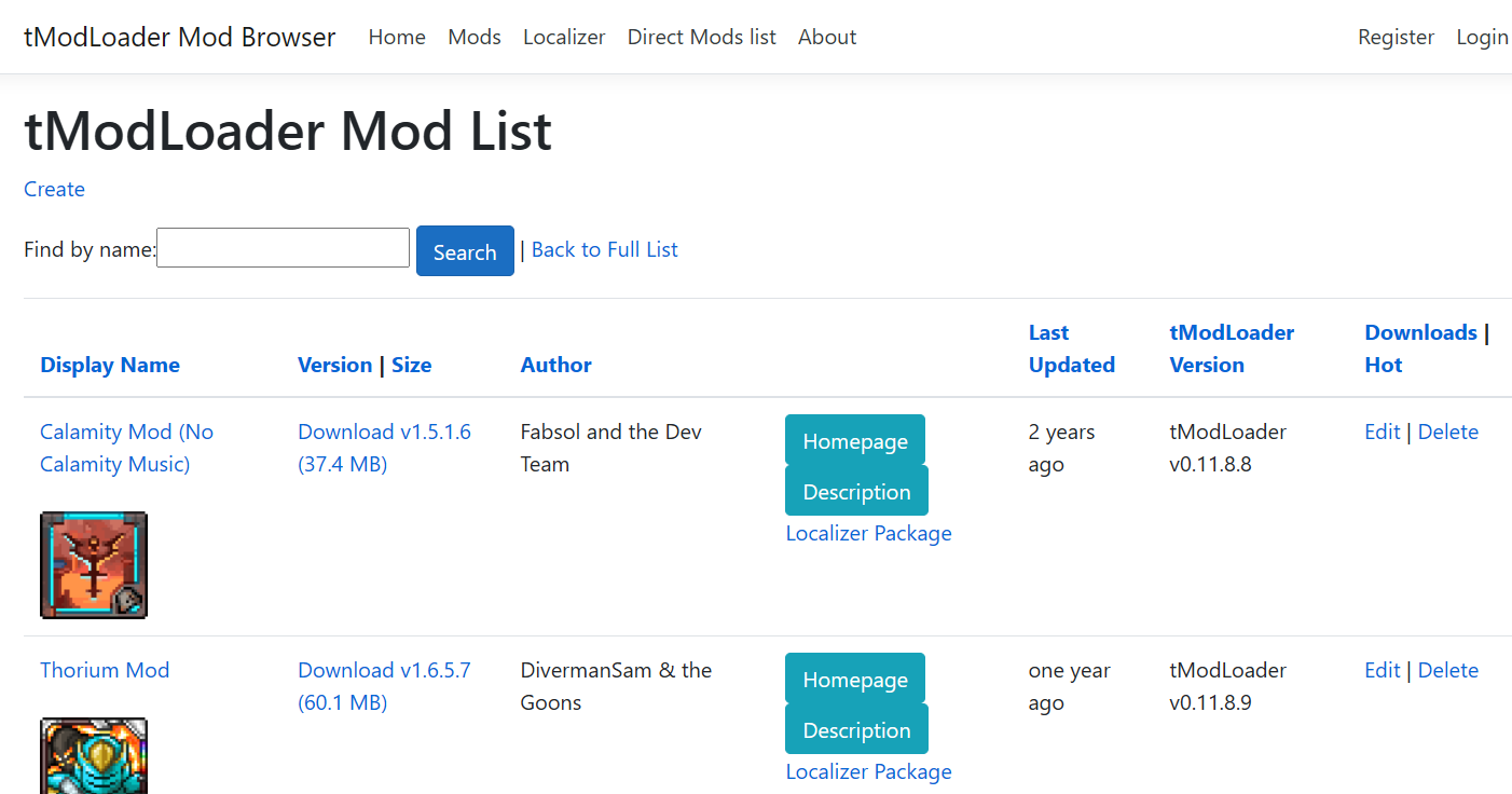 tModLoader Mod Browser