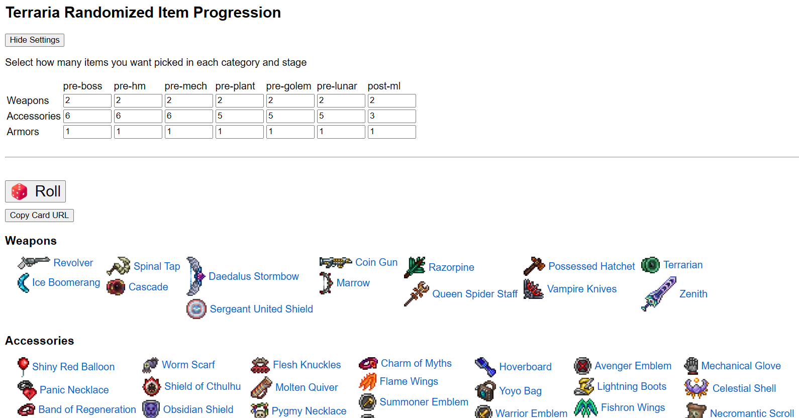 Terraria Randomized Item Progression